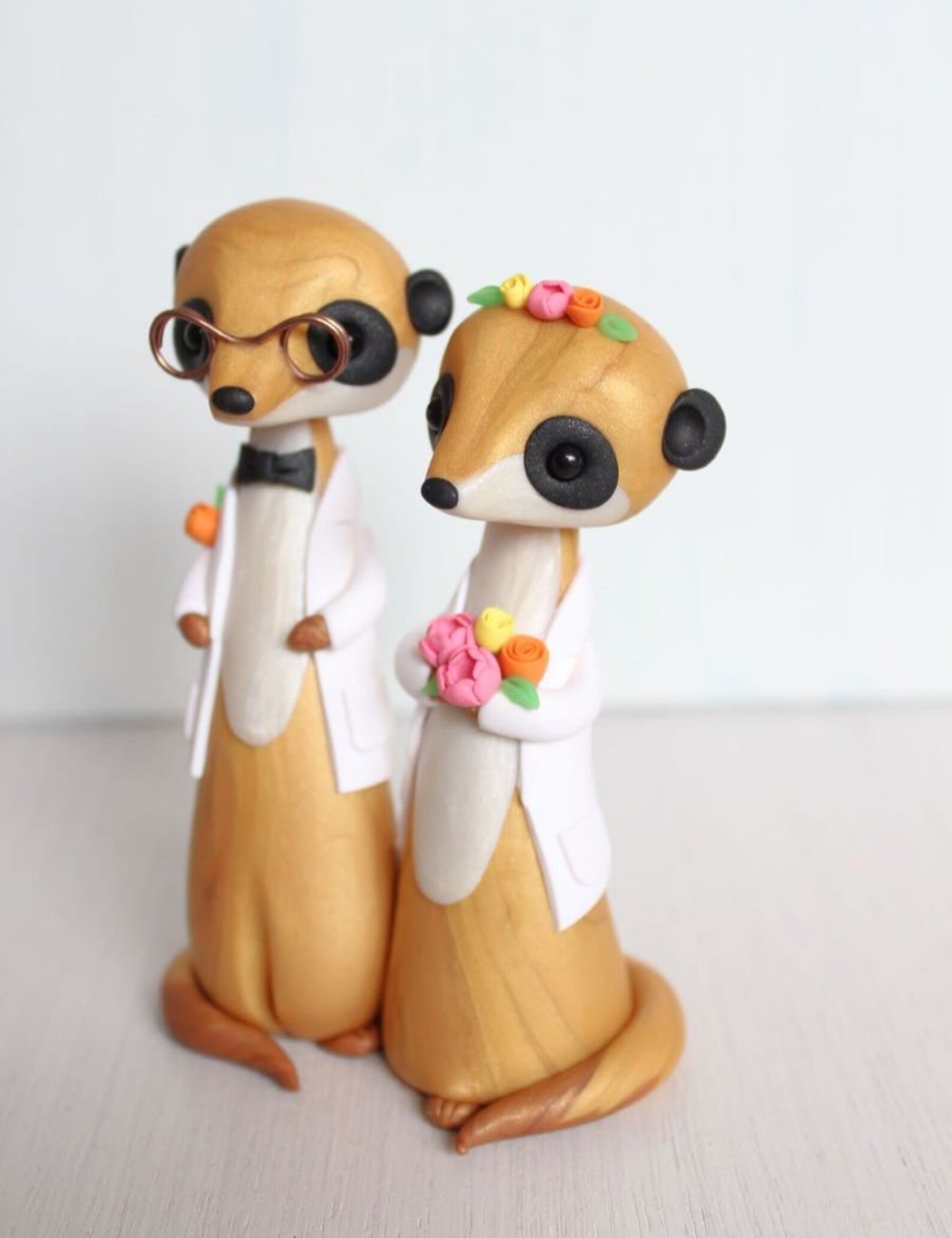 Meerkat Wedding Cake Topper Personalized Animal Clay Cake - Etsy