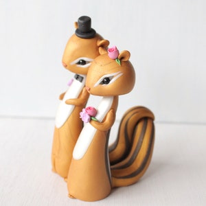 Chipmunk Wedding Cake Topper and Keepsake by Heartmade Cottage Polymer ...