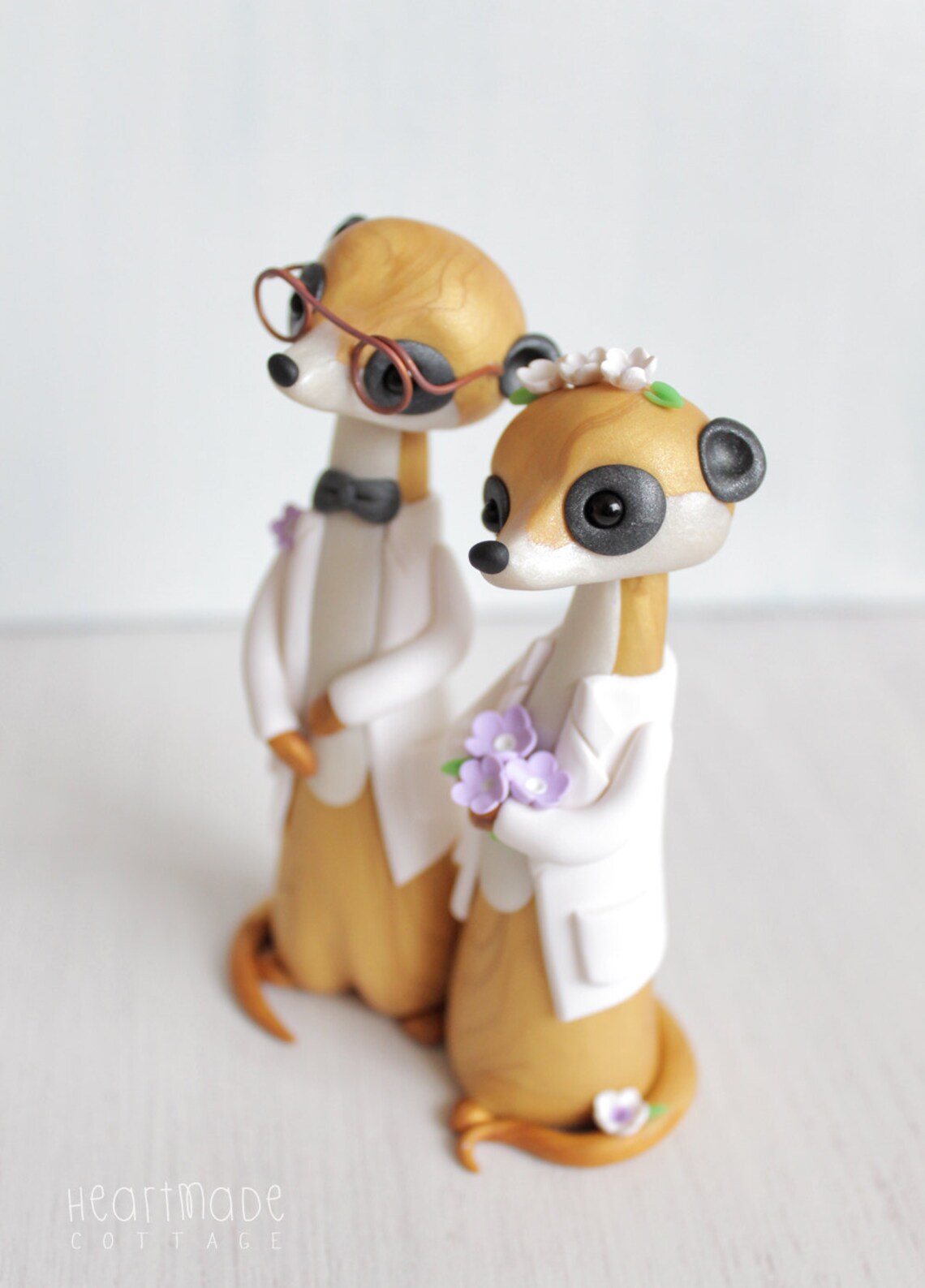 Meerkat Wedding Cake Topper Personalized Animal Clay Cake | Etsy