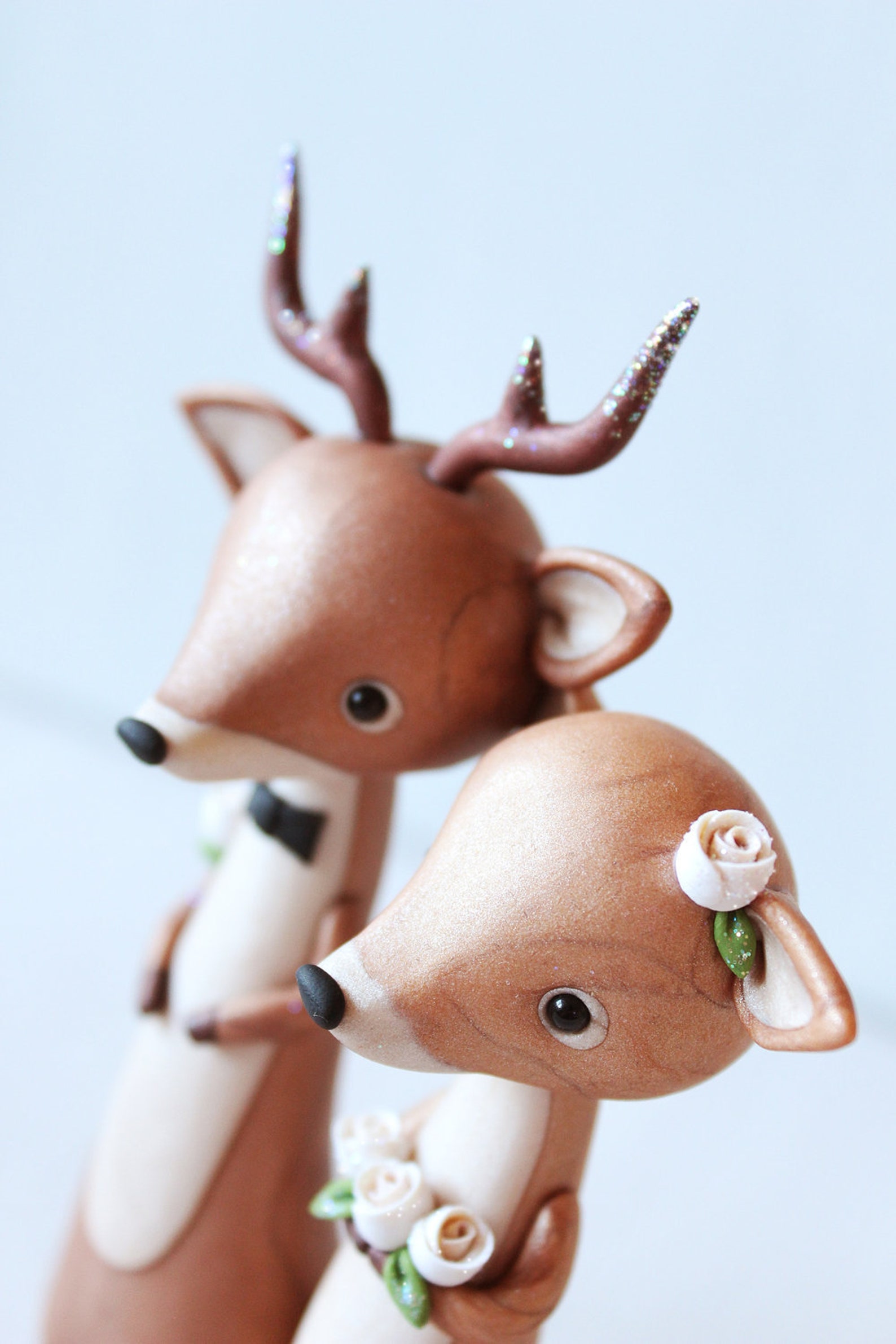Stag and Doe Deer Wedding Cake Topper Polymer Clay - Etsy UK