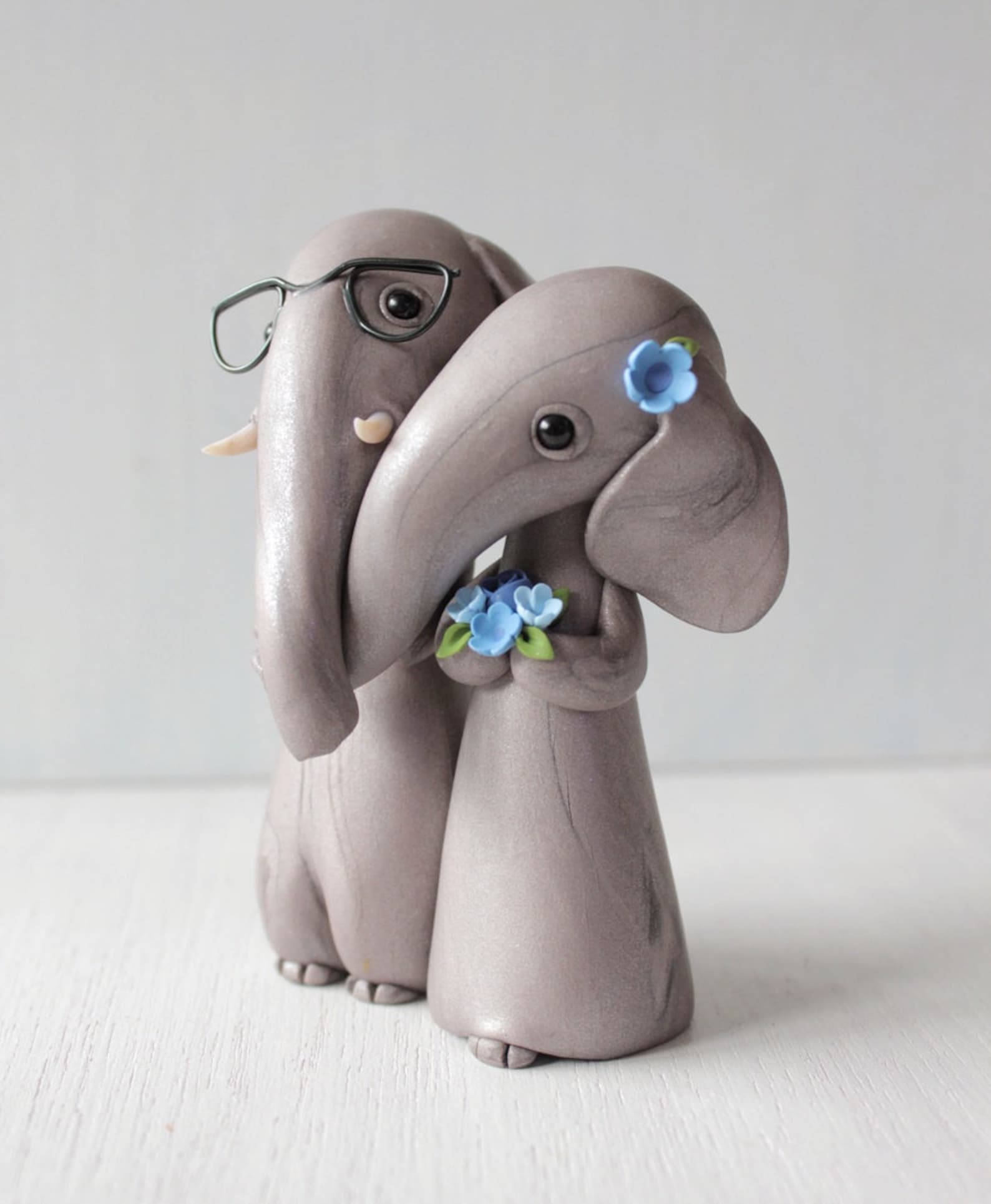 Elephant Wedding Cake Topper Elephant Bride and Groom - Etsy
