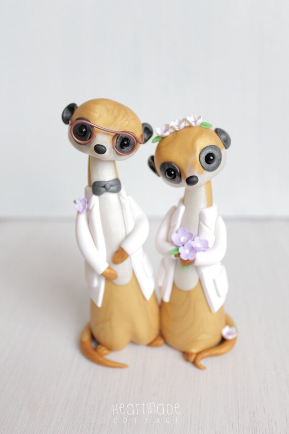 Meerkat Wedding Cake Topper Personalized Animal Clay Cake | Etsy