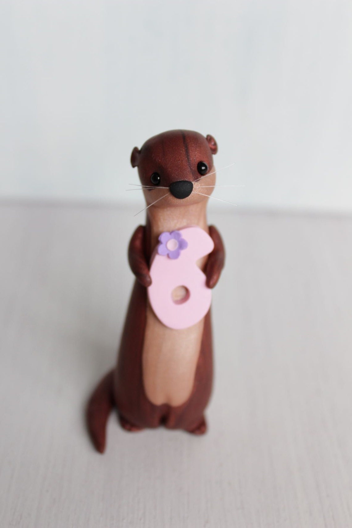 Otter Birthday Cake Topper - Personalised Polymer Clay Figurine by ...