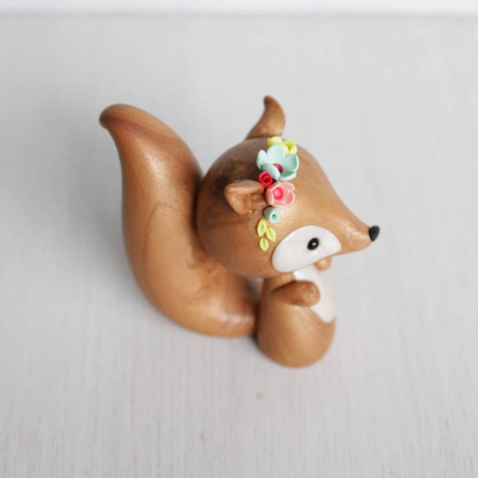 Squirrel Clay Figurine Boho Style Squirrel Sculpture - Etsy