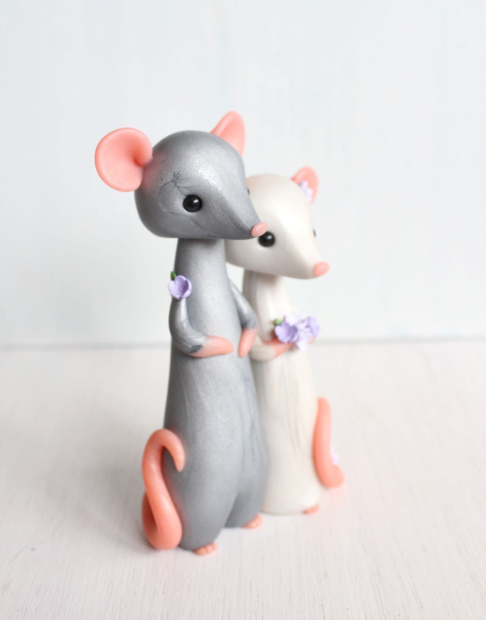 Personalized Mouse Wedding Cake Topper: Rustic Woodland Keepsake - Etsy