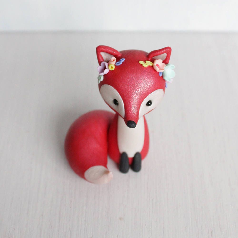 Red Fox Clay Figurine Boho Style Fox Sculpture Red Fox - Etsy Canada