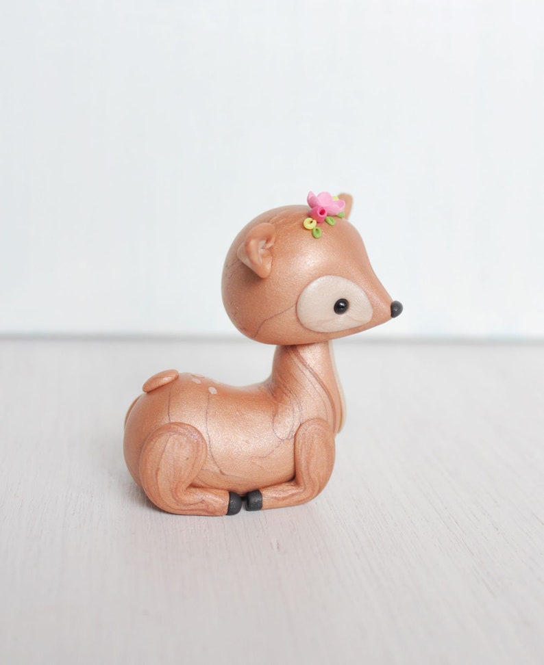 Fawn Woodland Clay Cake Topper and Keepsake Perfect for - Etsy