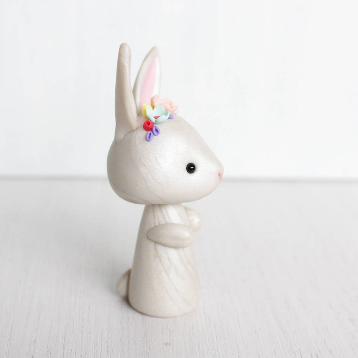 White Rabbit Clay Figurine Boho Style Bunny Sculpture - Etsy UK