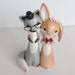 Silver Fox and Rabbit Wedding Cake Topper Animal Wedding - Etsy