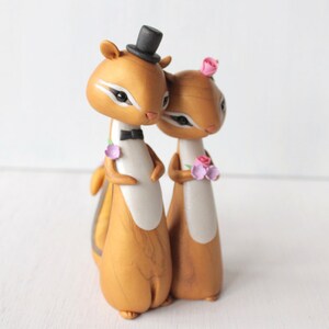 Chipmunk Wedding Cake Topper and Keepsake by Heartmade Cottage Polymer ...