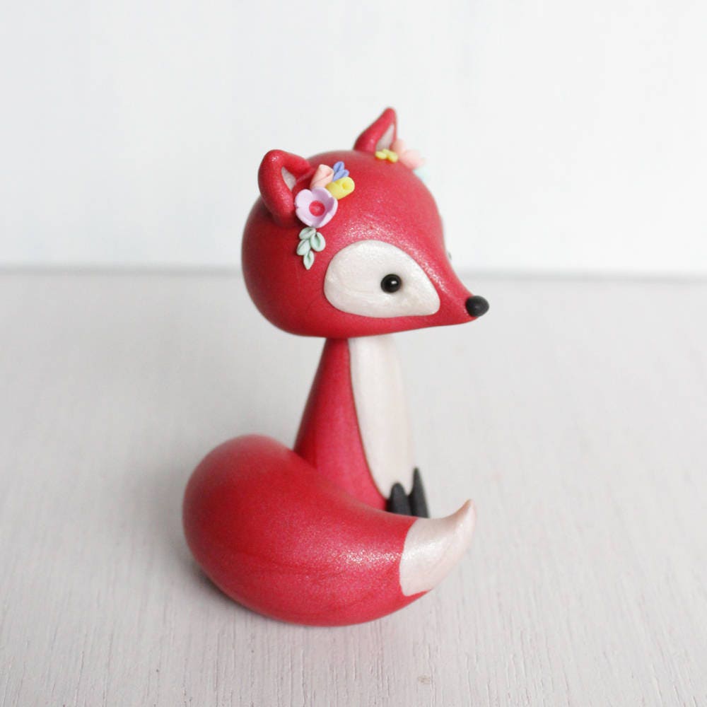 Red Fox Clay Figurine Boho Style Fox Sculpture Red Fox - Etsy Canada