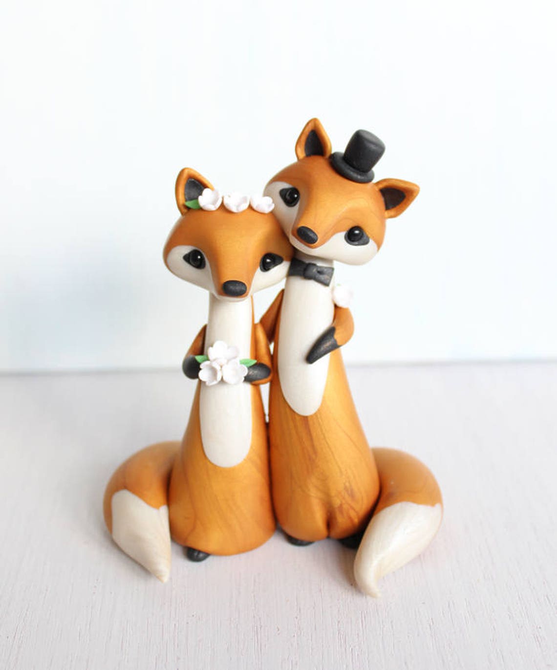 Fox Bride and Groom Red Fox Wedding Cake Topper woodland | Etsy