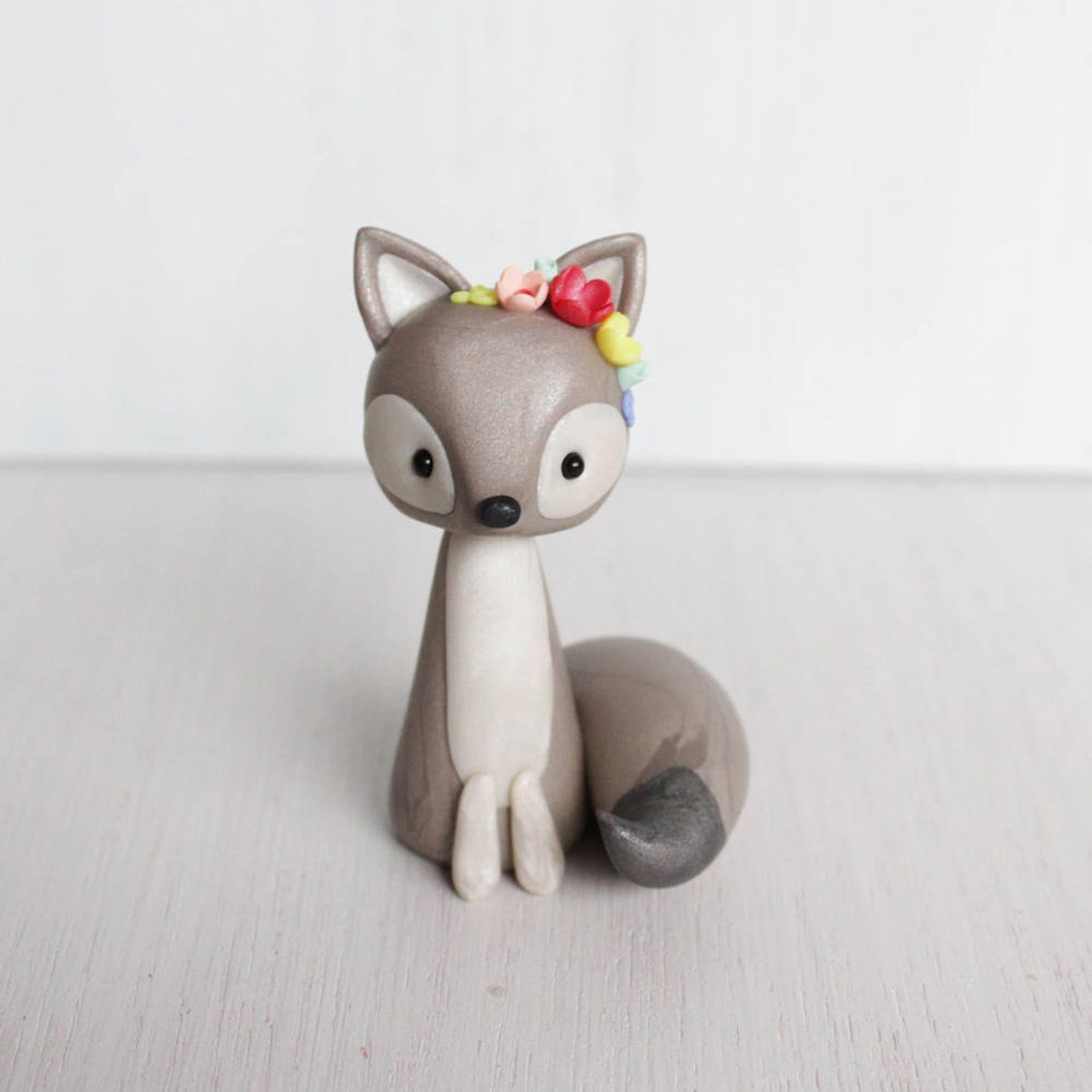 Wolf Clay Figurine Boho Style Wolf Sculpture Wolf Woodland - Etsy