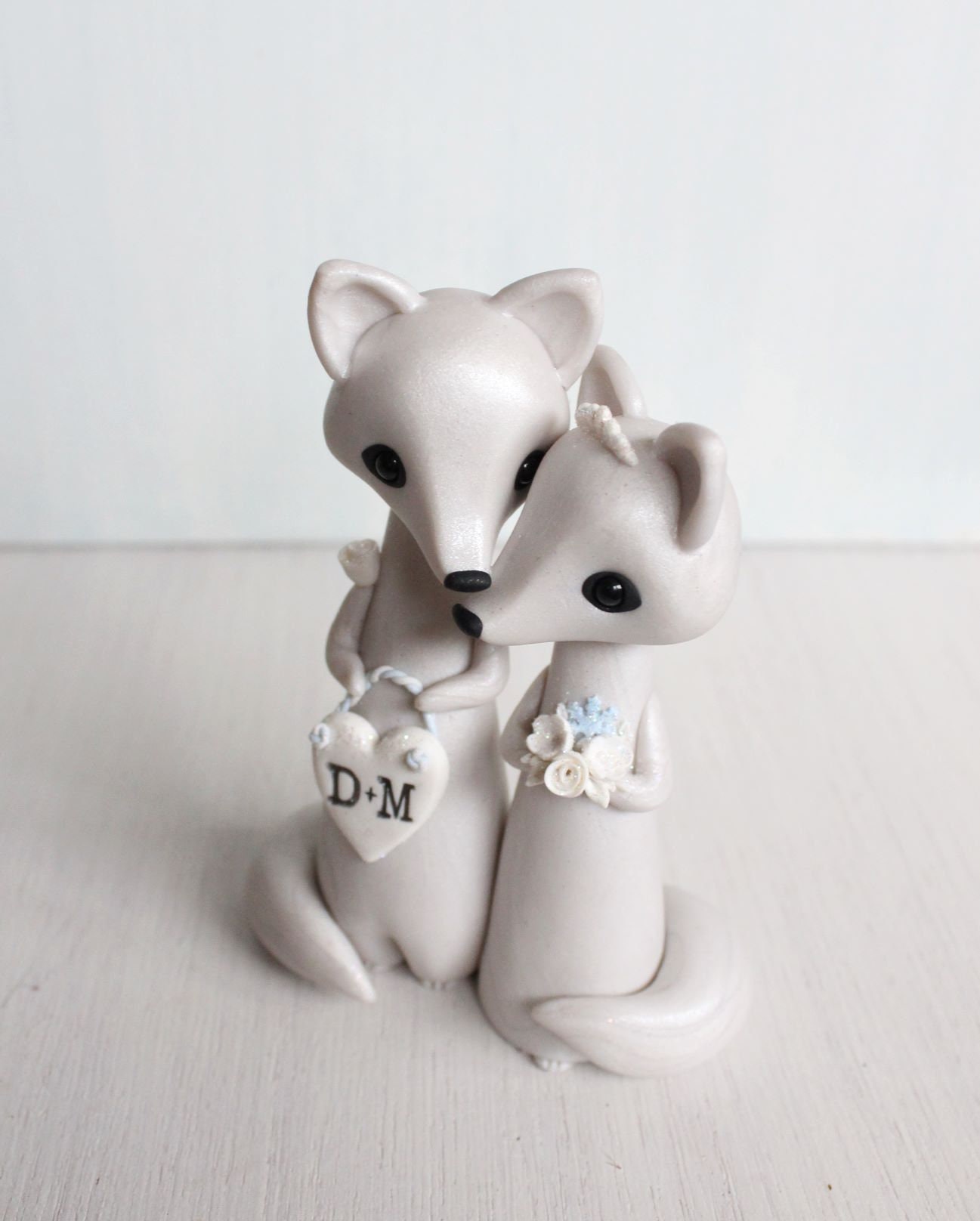 Arctic Fox Wedding Cake Topper Winter Fox Cake Topper and | Etsy