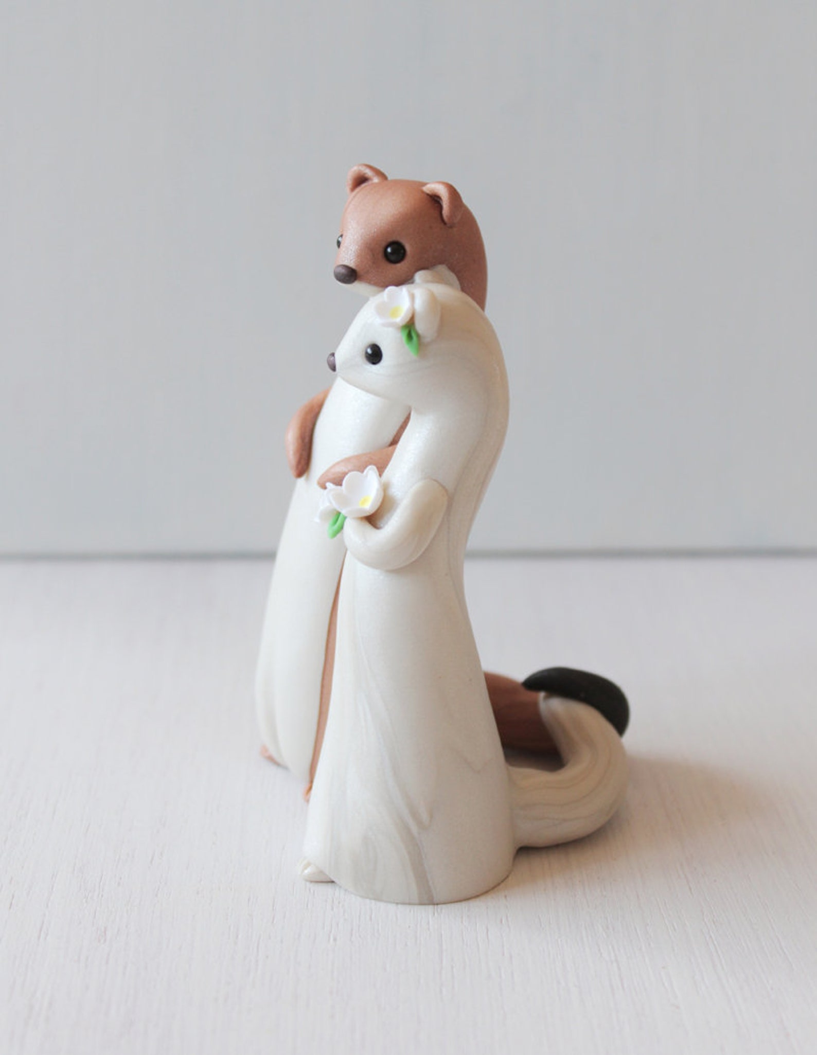Weasel Wedding Cake Topper polymer clay animal cake topper | Etsy