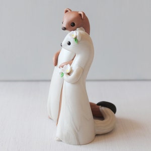 Weasel Wedding Cake Topper: Polymer Clay Keepsake - Etsy