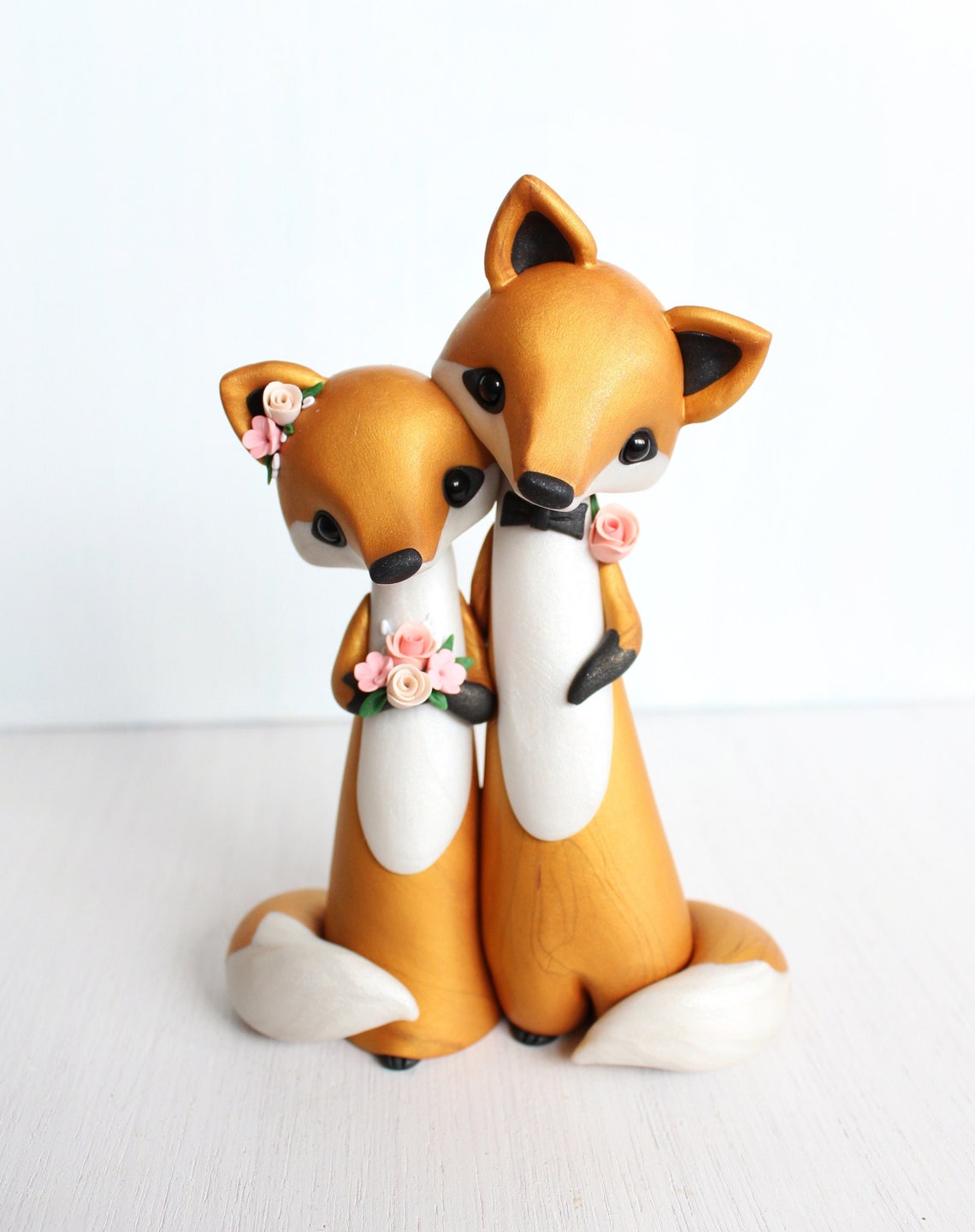Fox Bride and Groom Red Fox Wedding Cake Topper Woodland - Etsy