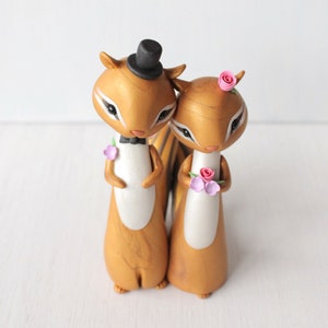 Chipmunk Wedding Cake Topper and Keepsake by Heartmade Cottage Polymer ...