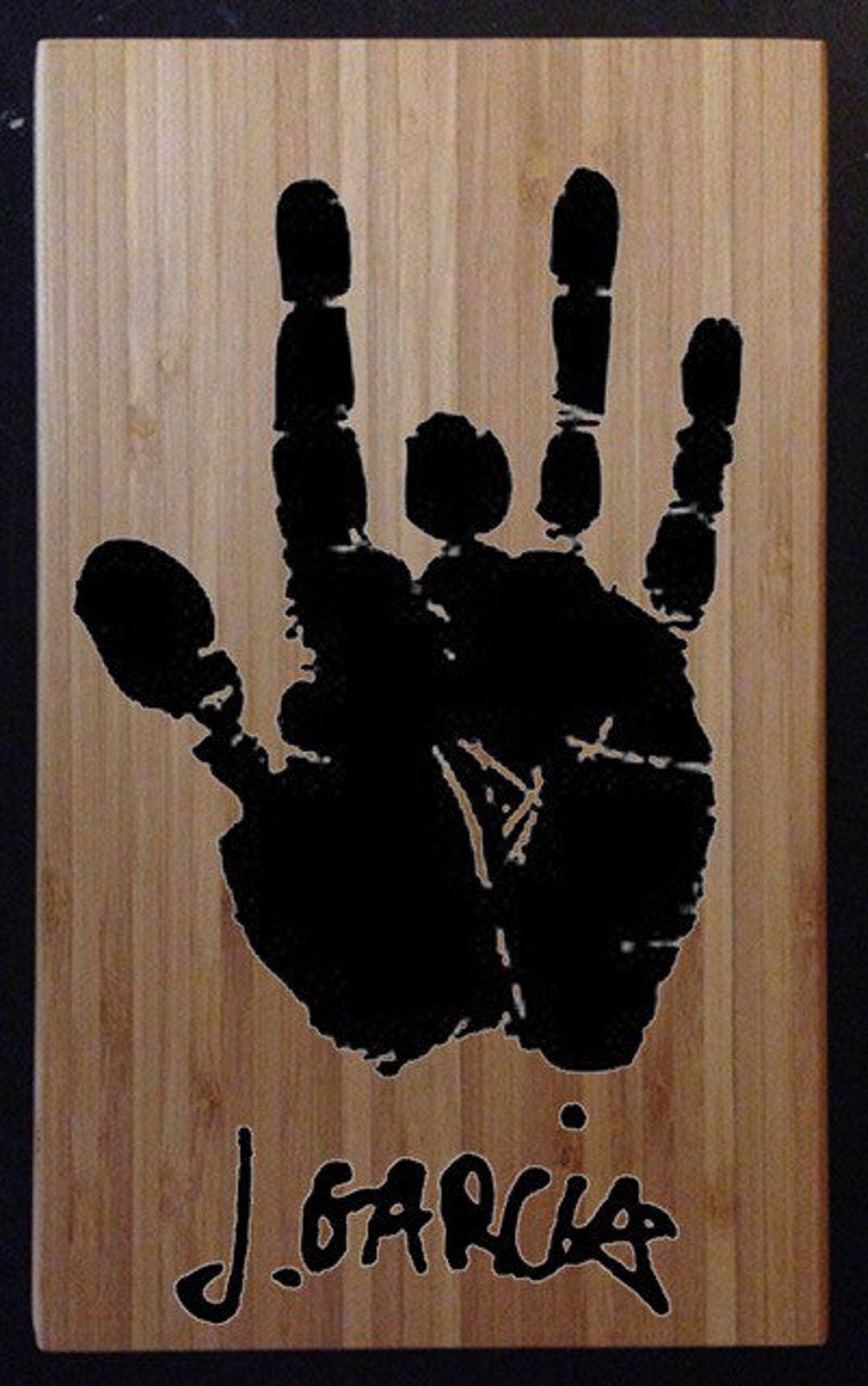 Jerry Garcia Handprint Wood Burn Bamboo Cutting cheese - Etsy