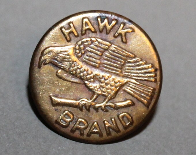 Antique HAWK BRAND Work Clothes Brass Stud Button - Uncommon Work ...