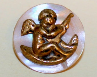 Antique Cherub Button - Etsy