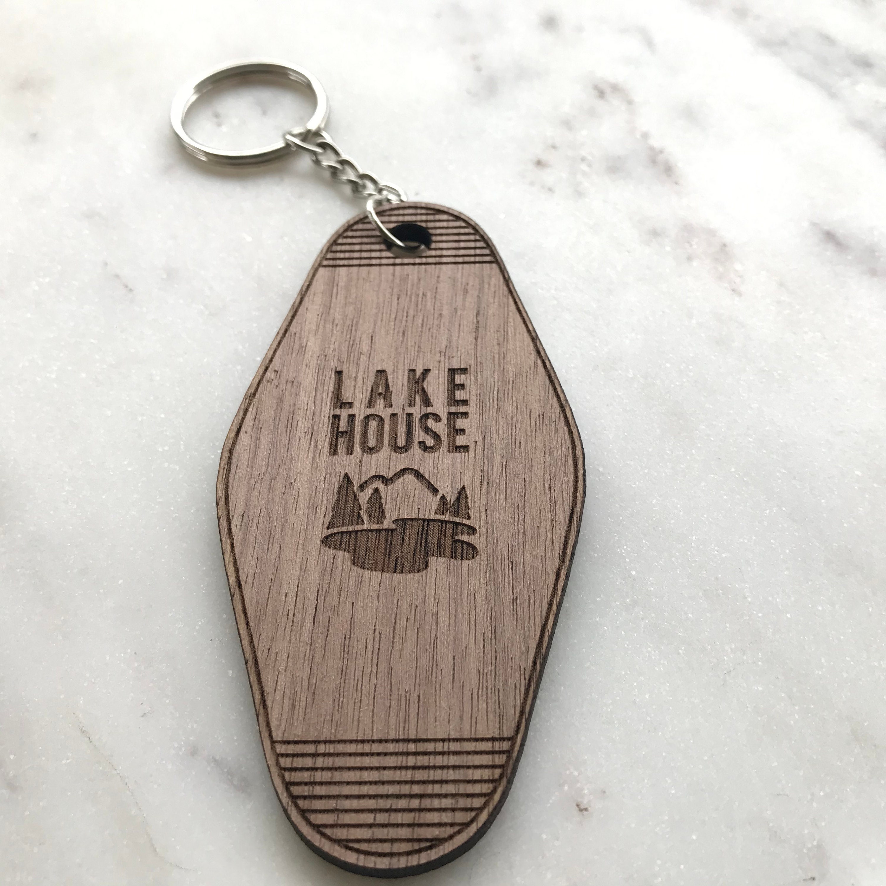 Hotel Keychain Cherry and Walnut Solid Wood, Cabin, Beach and Lake ...