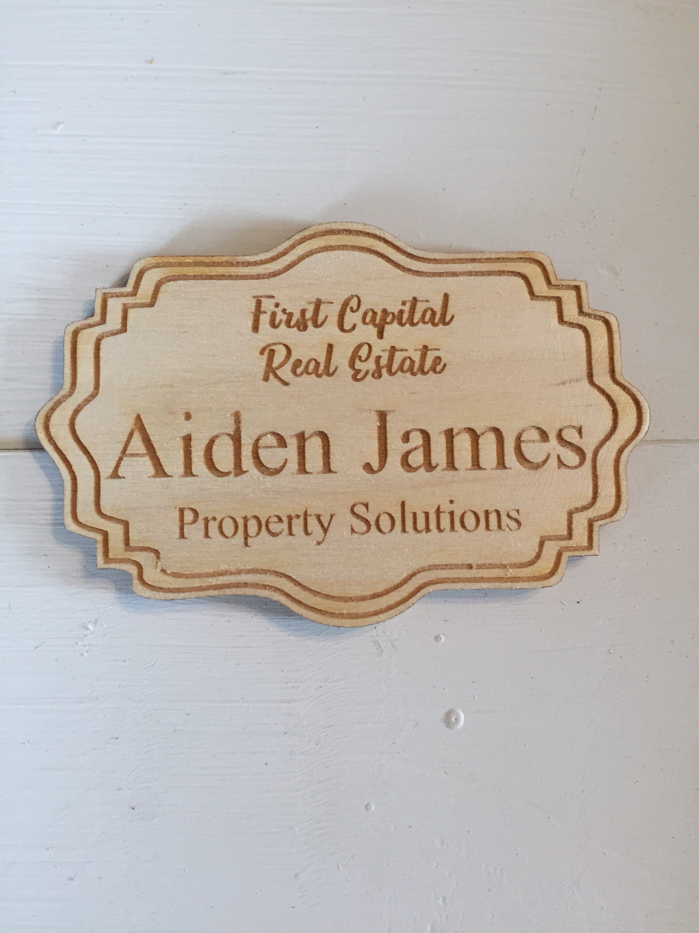 Custom Wood Name Tag, Magnetic Backed Personalize Name Badge, Custom ...
