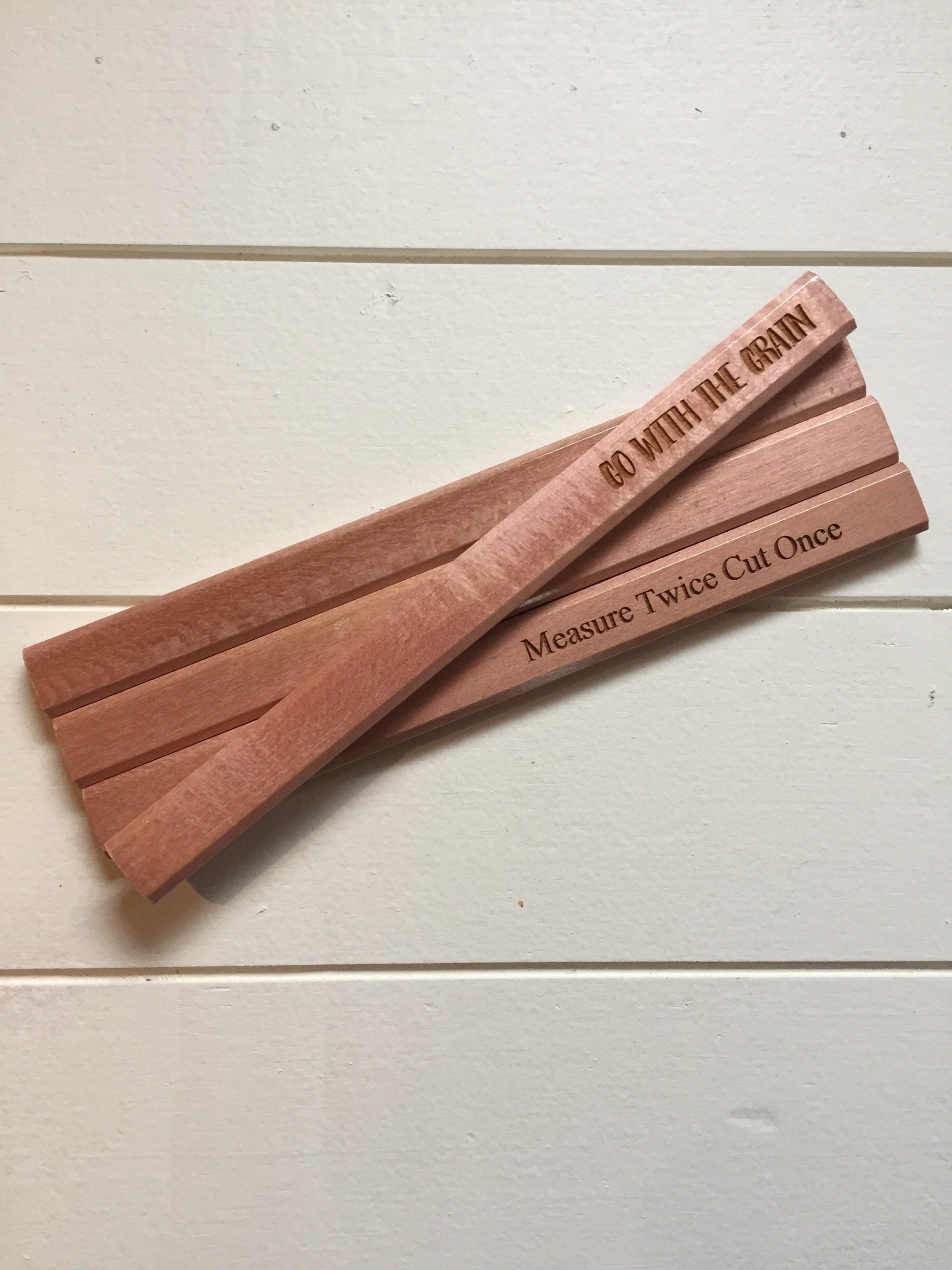 Laser Engraved Wood Carpenters Plumbers Pencils fathers | Etsy