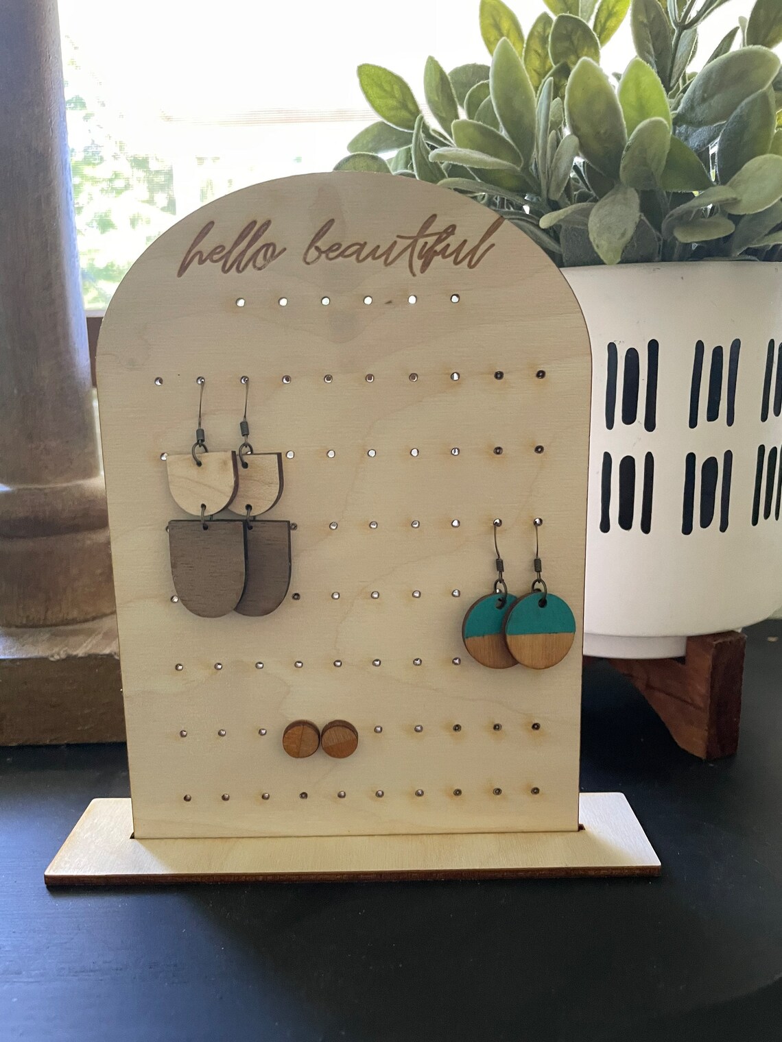 Wooden Earring Holder Laser Cut Earring Stand - Etsy