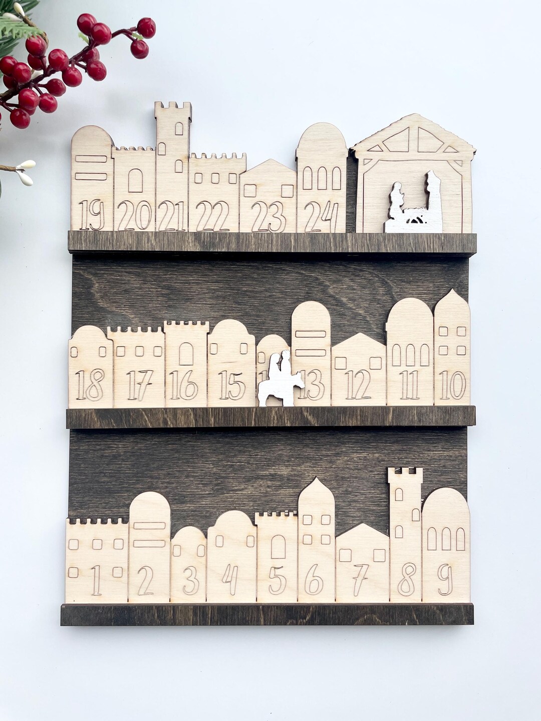 Nativity Christmas Countdown, Laser Engraved, Christmas Countdown ...