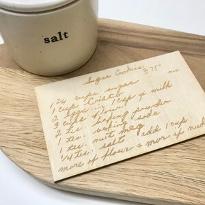 Engraved Handwritten Recipe Card: Custom Laser Etched Birch Wood - Etsy