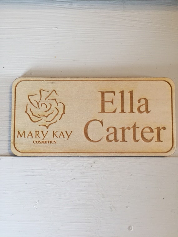Custom wood name tag magnetic backed personalize name badge | Etsy