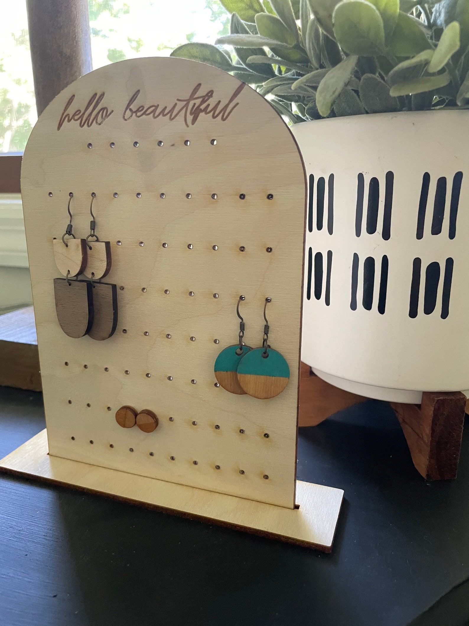 Wooden Earring Holder Laser Cut Earring Stand - Etsy