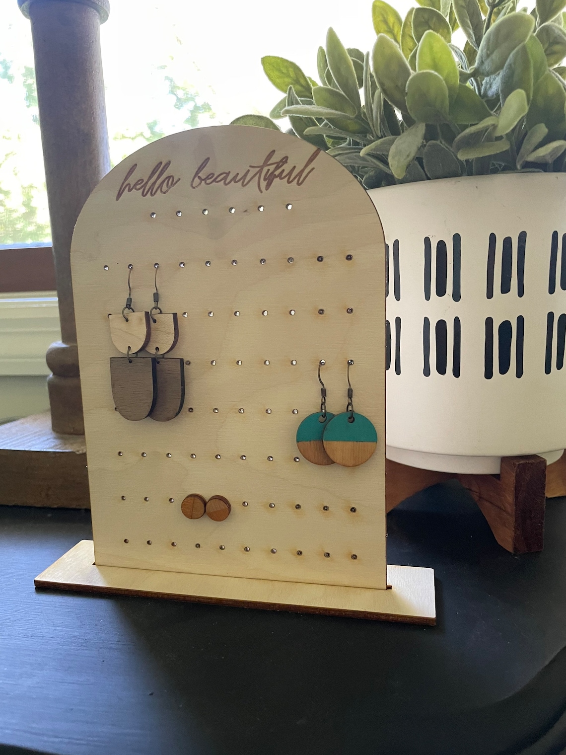 Wooden Earring Holder Laser Cut Earring Stand - Etsy