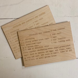 Engraved Handwritten Recipe Card: Custom Laser Etched Birch Wood - Etsy