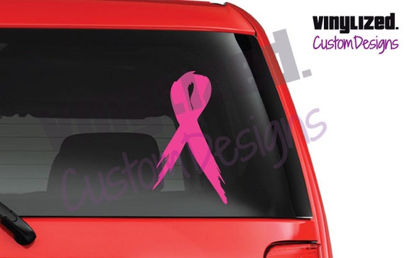 Breast Cancer Awareness Ribbon Car Vinyl Decal Sticker 3 - Etsy