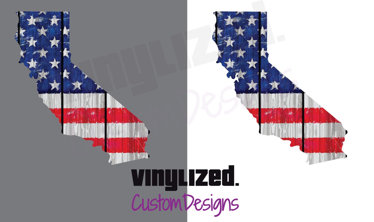 American Flag State Flag Outline Sticker Vinyl Decal US USA - Etsy