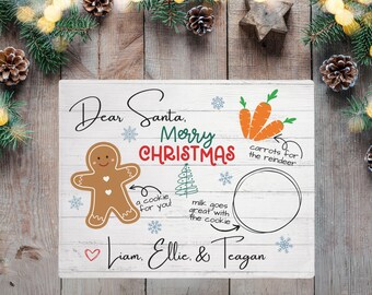 Santa Placemat Milk and Cookies Placemat Christmas Cookie Placemat Dear ...