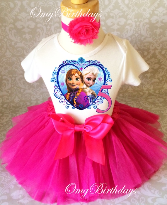 Birthday Frozen Elsa Ann Princess Blue Hot Pink Number Fifth - Etsy