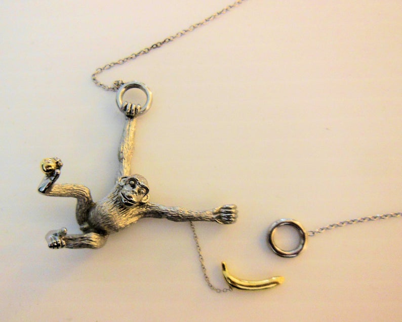 Drop the Banana, Chimp Necklace, Inspirational Jewelry, Let It Go ...