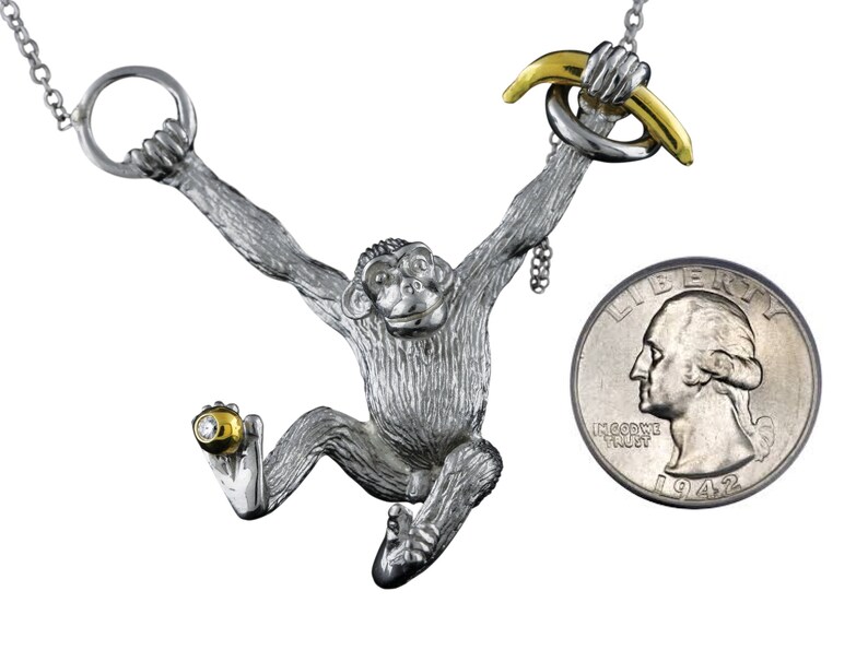 Drop the Banana, Chimp Necklace, Inspirational Jewelry, Let It Go ...