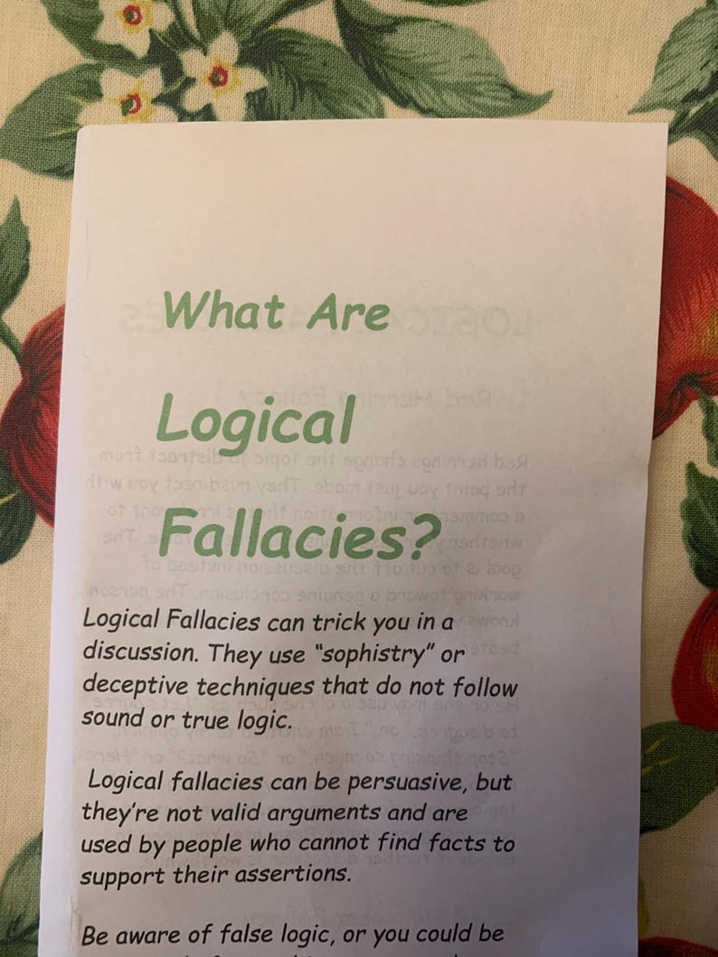 What Are Logical Fallacies? Brochure - Etsy