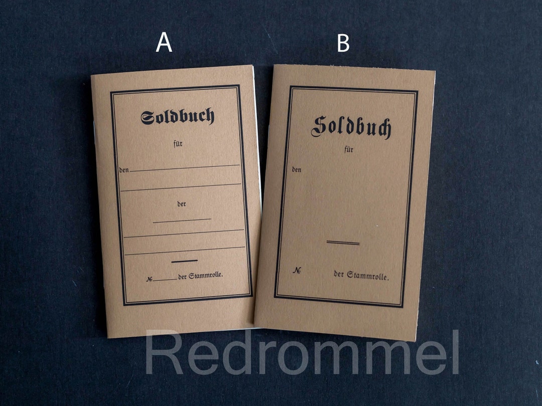 WW1 German Soldbuch Reproduction - Etsy
