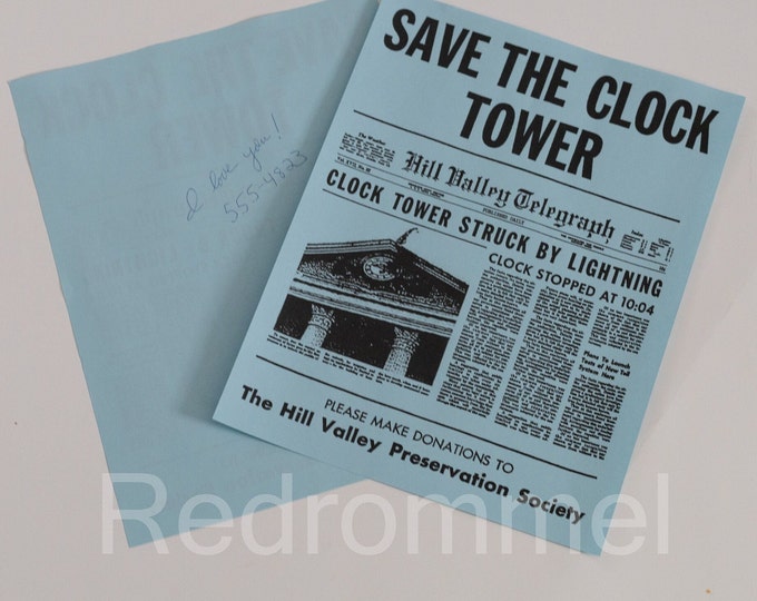 BTTF Back to the Future, Save the Clock Tower Flyer - Etsy