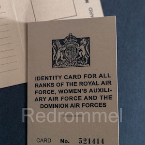 WW2 British RAF ID Card - Etsy