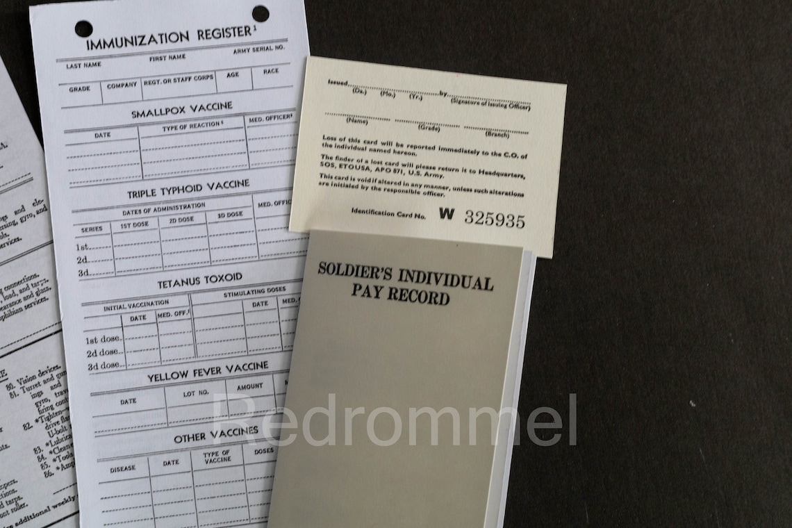WW2 American Soldiers Paperwork Set - Etsy