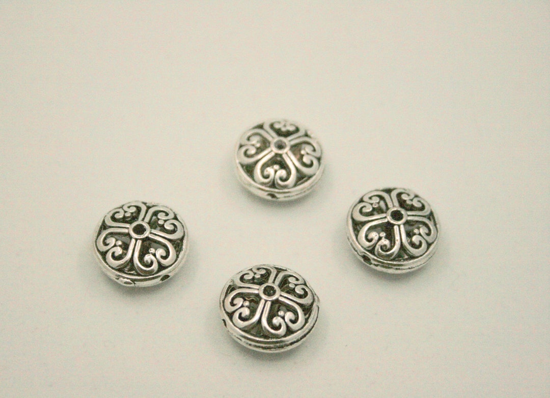 Pewter Beads Large Round Focal 2 Beads (19x9 Mm) - Etsy