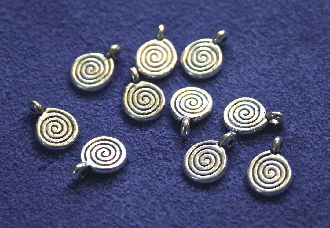 Pewter Spiral Charms (10 Charms) 11.5mm - Etsy