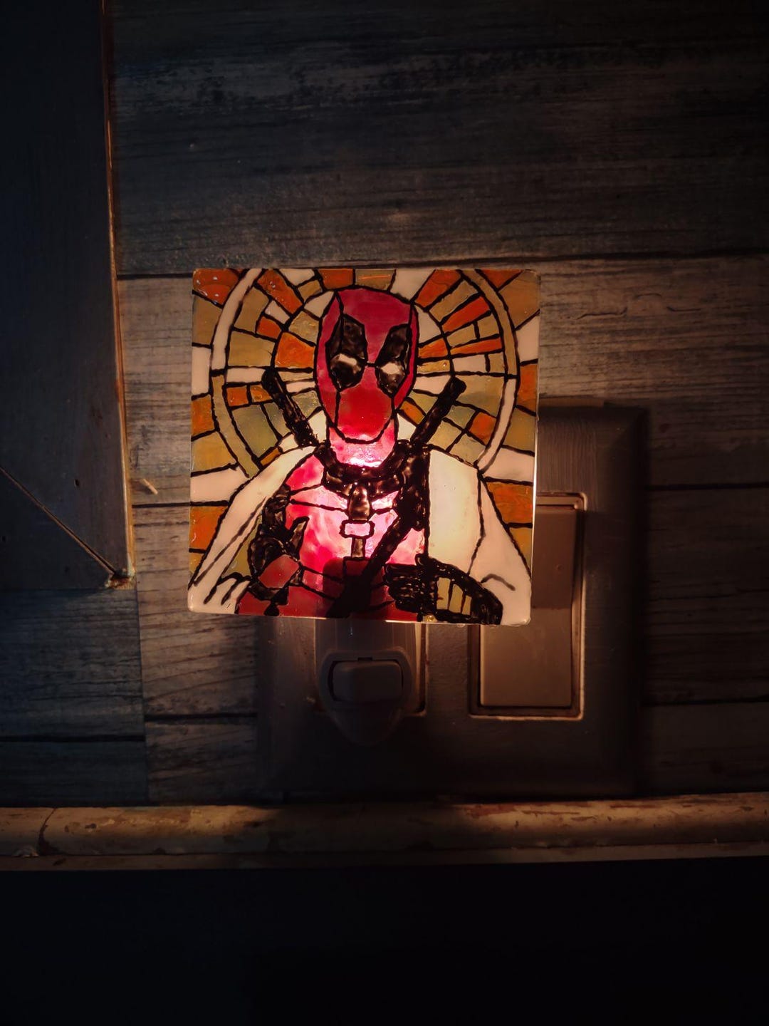 Deadpool Marvel Jesus Stained Glass Night Light - Etsy