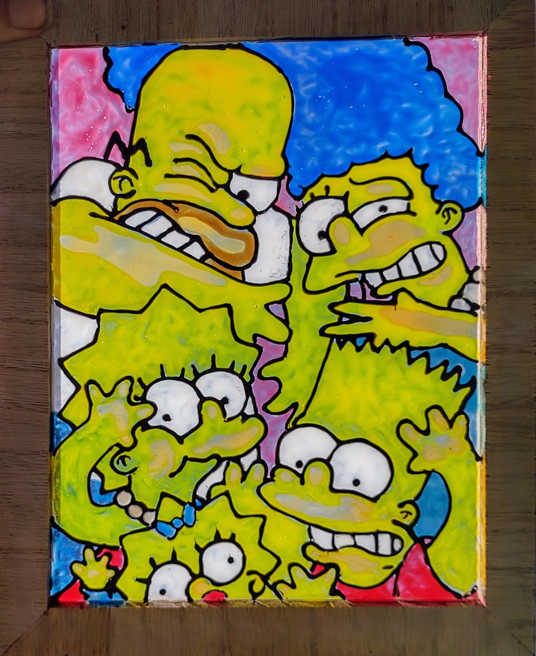 The Simpsons Family Portrait Hand Painted Hanging/suncatcher - Etsy
